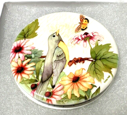Joy Hall Compact Mirror Birds Summer Two Sided Mirror and Bird Scene. 2 ...