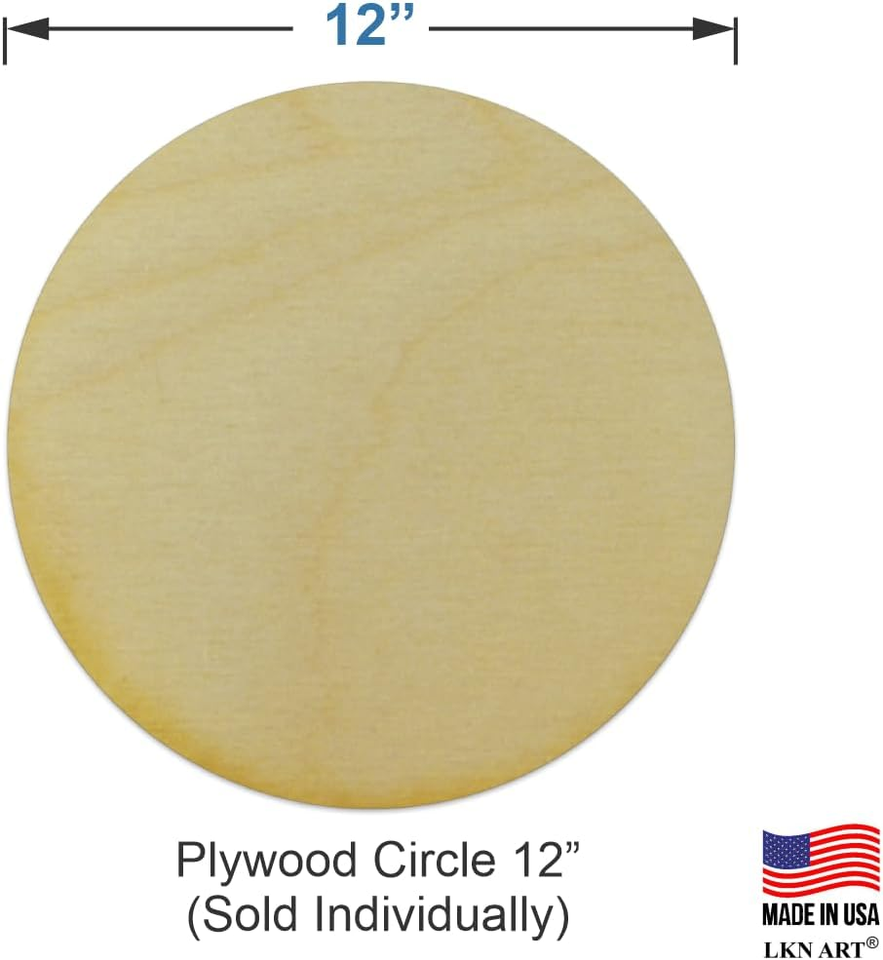 12 Inch Wood Circles - 1/4 Inch Thick, Unfinished Rounds for Crafts ...