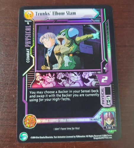 Trunks' Elbow Slam Preview 6 Flat Foil Dragon Ball Z GT DBZ CCG Score ...