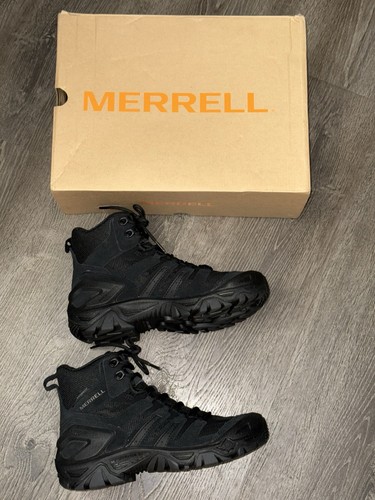 NEW Merrell Strongfield 6” Blk Boots Size 8.5 Unused Waterproof J099301 ...