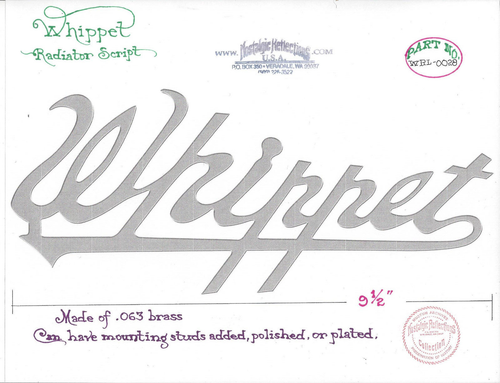 Whippet Radiator Script - Brass | eBay