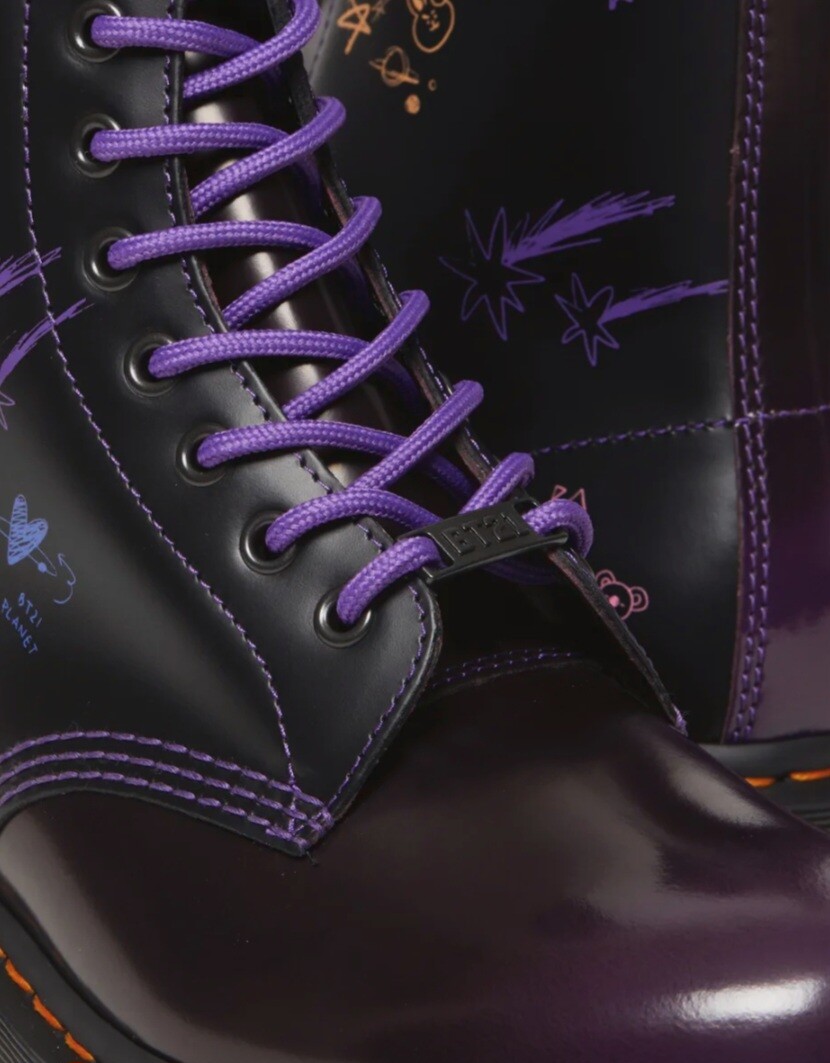 NEW DR Martens BT21 BTS Official 1460 Purple & Black Leather NEW DR Martens BT21 BTS Official 1460 Purple & Black Leather