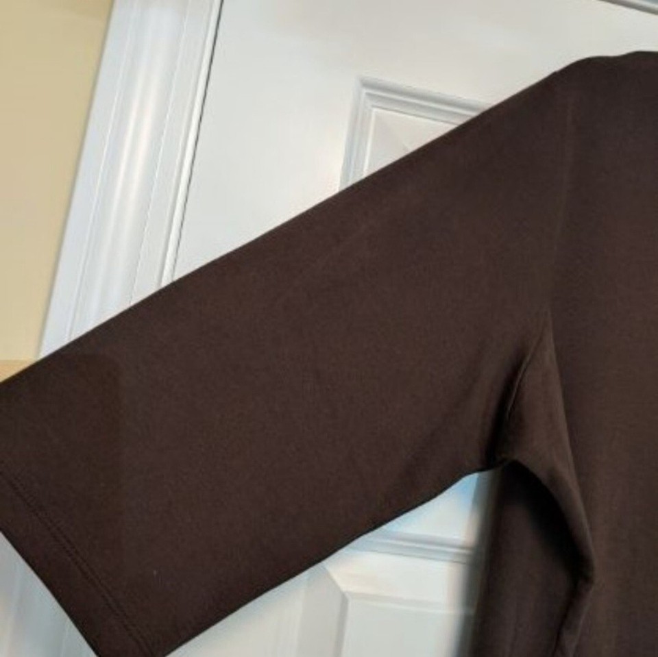 Quacker Factory Brown Fall Top Women's 1X Embroidered Leaf Autumn V ...