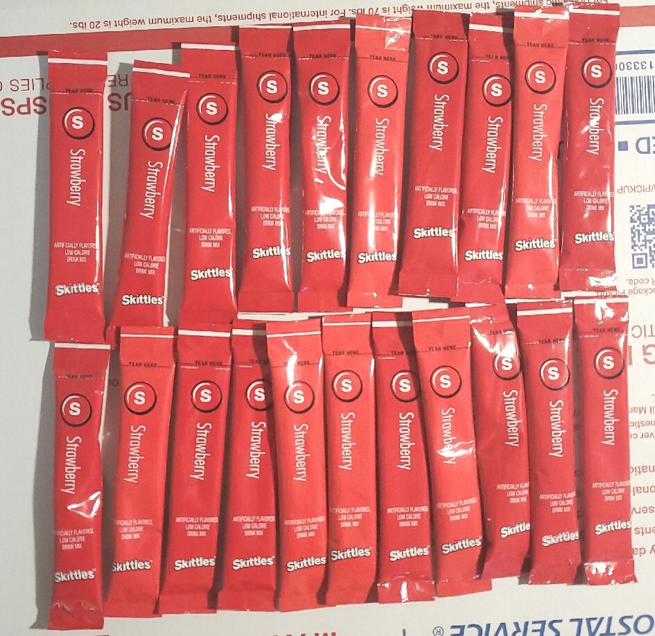 45 - Skittles Drink Mix To Go! STRAWBERRY RED! Singles Sachets | eBay