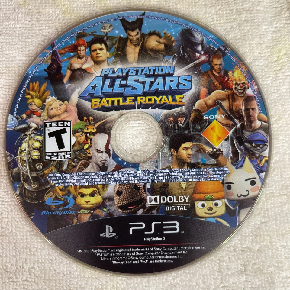 Playstation All Star Battle Royale PS3 Game Disc Only * Fighting Button ...