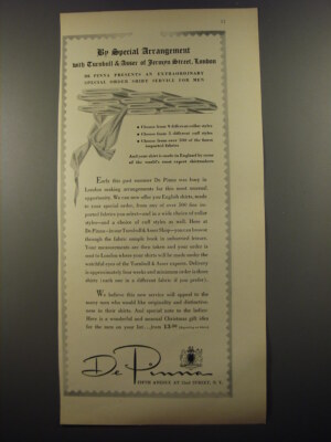 1954 De Pinna Turnbull & Asser Shirts Ad - By special arrangement with ...