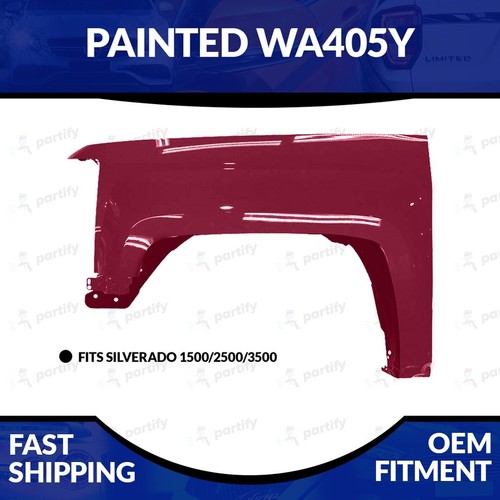 NEW Painted WA405Y/G1E 2014-2018 Chevrolet Silverado Driver Side Fender ...