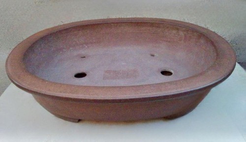 Japanese Bonsai pot TOKONAME SHIDEI Unglazed Oval shape Extra large ...