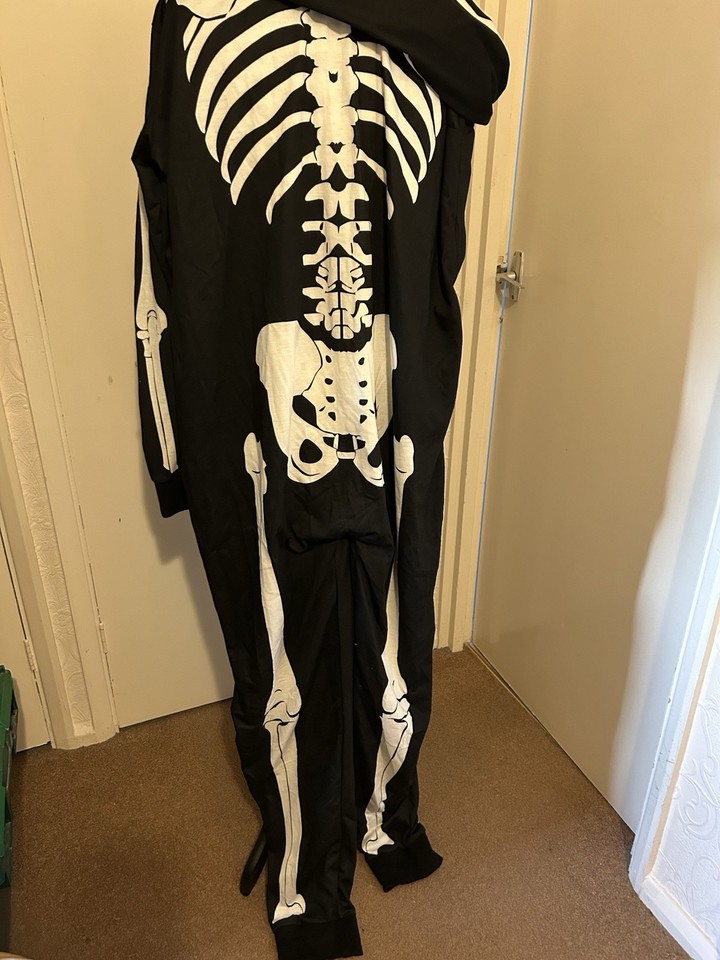 One Piece Adult Skeleton Pyjama Dress Fancy Dress for Party XL, with ...