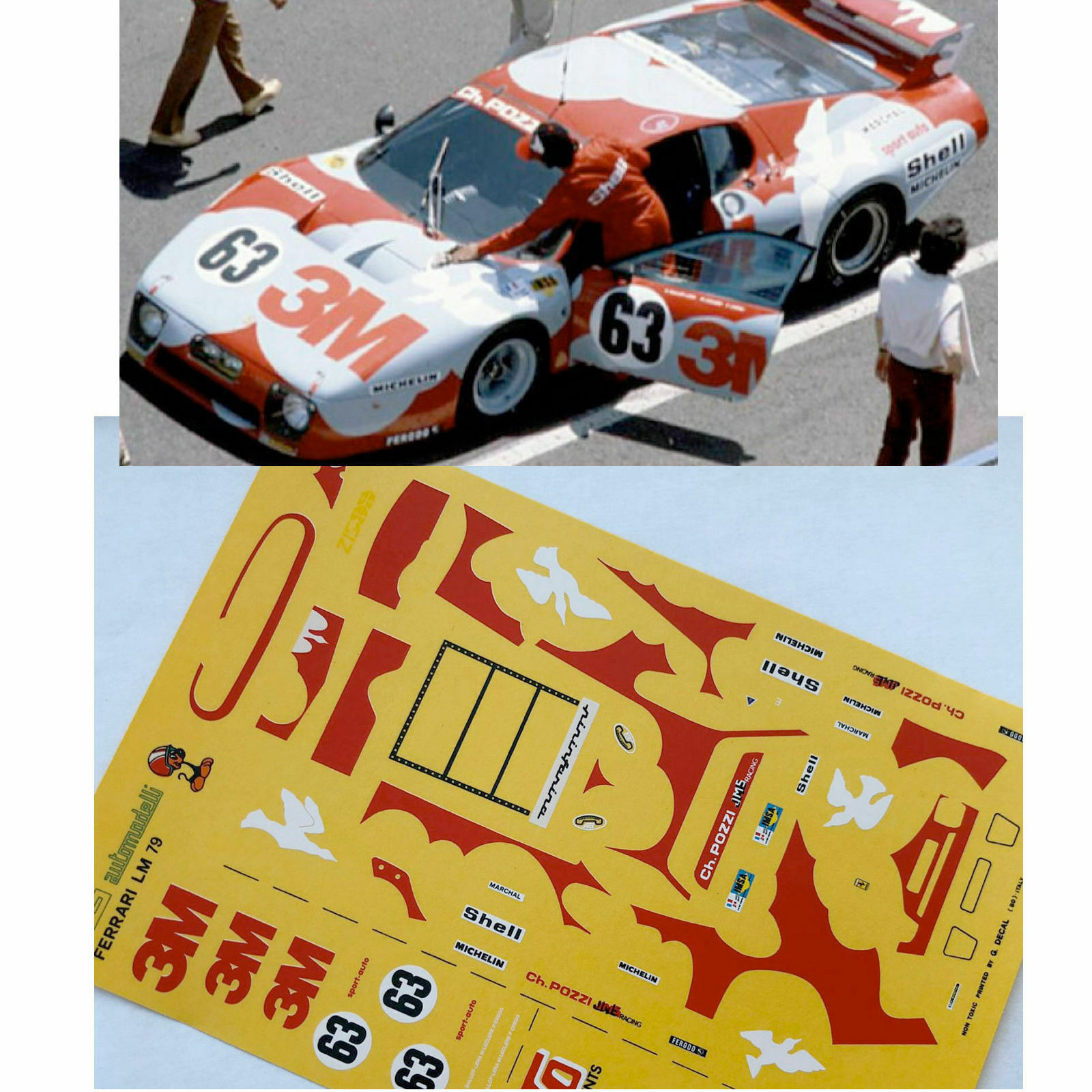 DECALS KIT 1/43 9 decals FERRARI 512 BB LE MANS-DAYTONA set completo | eBay