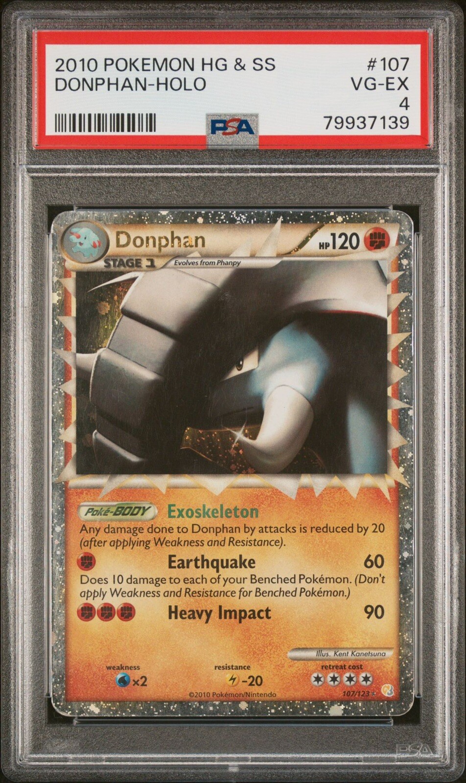 Pokémon TCG Donphan Prime Heartgold & Soulsilver 107/123 Holo Holo Rare ...