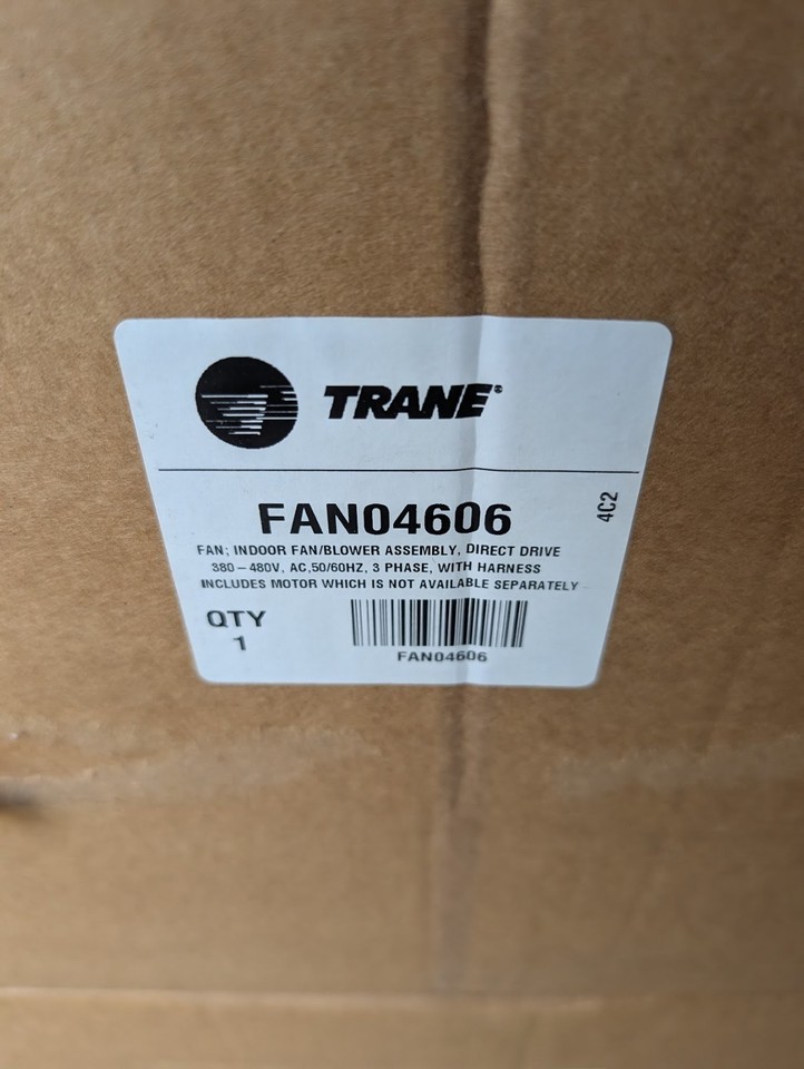 NEW TRANE FAN04606 Indoor Fan Blower Assembly 480V 3PH ebm-papst Motor ...