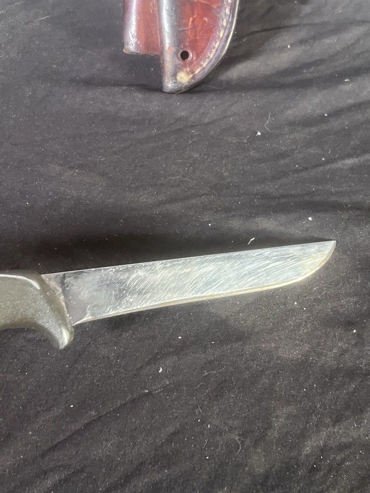 Vintage Gerber Shorty Fix Blade Hunting Knife W/Sheath USA | eBay