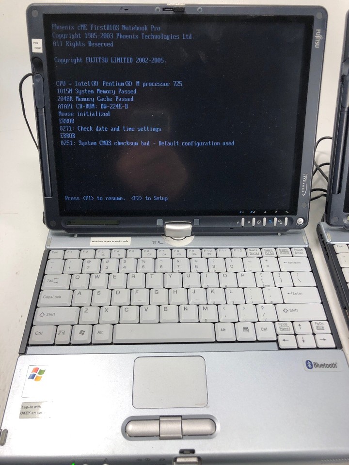 LOT Of 2 Fujitsu Lifebook T Series T4010 Tablet 1GB Ram No Hard drive ...