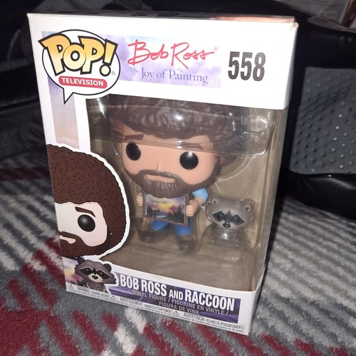 Joy of Painting Bob Ross & Raccoon Funko POP The 558 Vinyl Figure Art ...