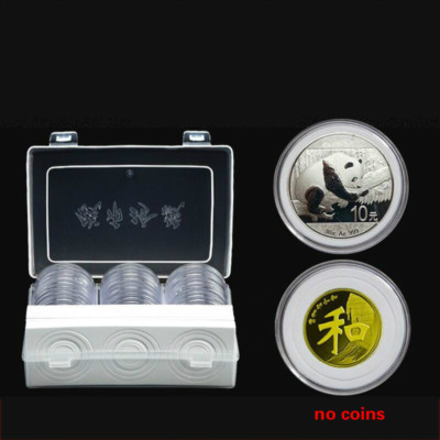 30 Packs of Universal Coins Protection Box Case with Gaskets Coin Round ...