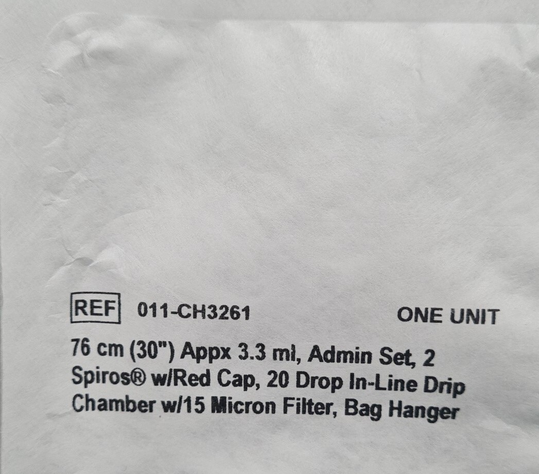 10x ICU Medical 011-CH3261 76 cm 30" Admin Set Spiros Drop In-Line Drip ...
