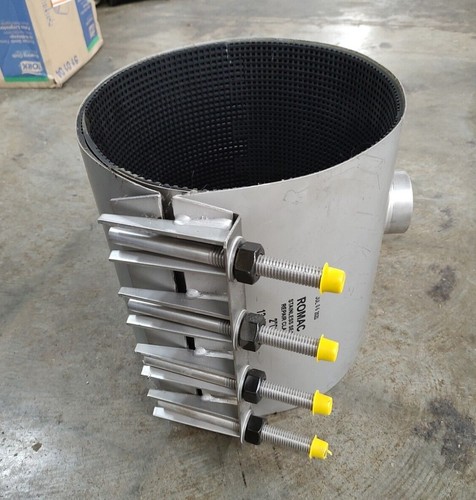 ROMAC SS1 Stainless Tapped Repair Clamp 12" Pipe (13.15-13.55 OD) x 2 ...