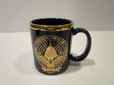 1997 Presidential Inaugural Mug, Blue/Gold Tone | eBay