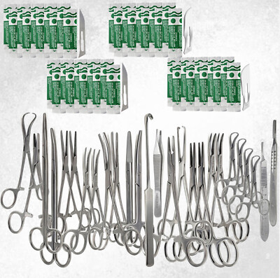 86 Pcs Veterinary Canine Spay Set Kit Pack Dog Surgical Stainless ...