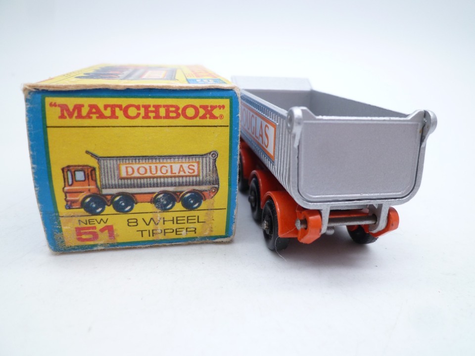 VINTAGE MATCHBOX LESNEY No.51c AEC 8 WHEEL TIPPER TRUCK IN ORIGINAL BOX ...