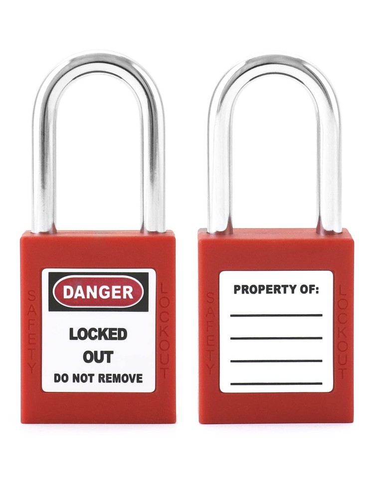QWORK Red Lockout Tagout Safety Padlock, 10 Padlocks w/ 20 Keys, Keyed ...