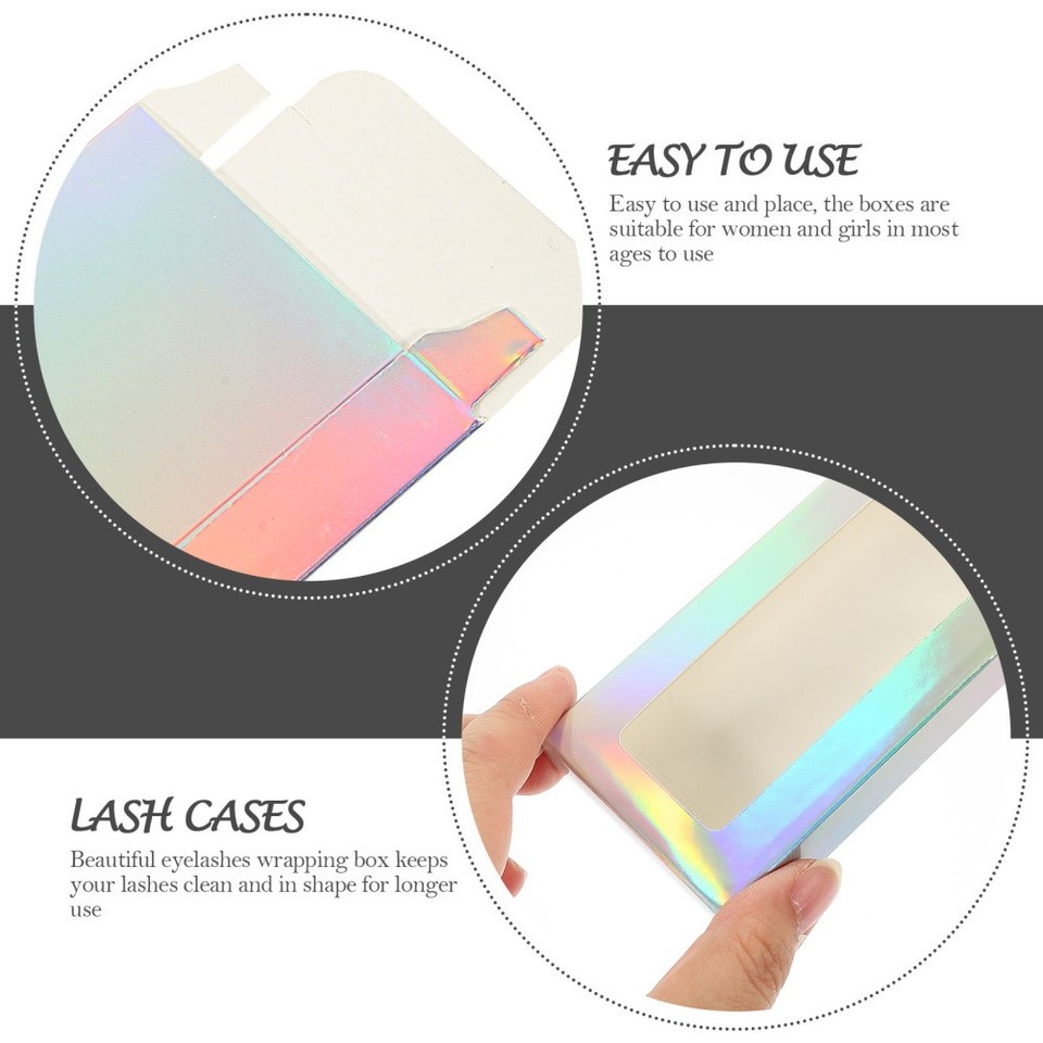 25Pcs Lash Packaging Boxes Colorful Design False Eyelash Cases Fake Tip ...