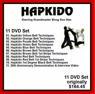 HAPKIDO 11 DVD SET with Bong Soo Han belt techniques joint locks aikido ...