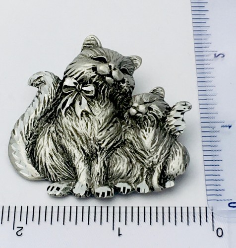 Signed Spoontiques Vintage 1990s Pewter Cat Pin Brooch | eBay