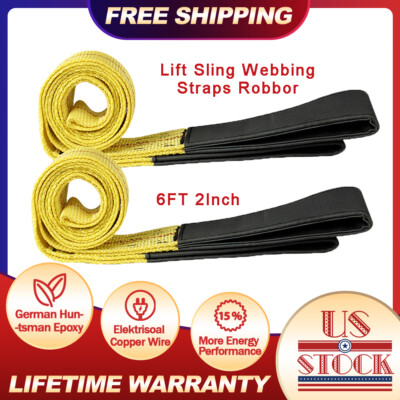 Lift Sling Webbing Straps Robbor 2 inch 6 Foot Tree Saver Winch Straps ...