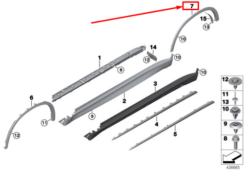 NEW BMW X5 F15, F85 REAR LEFT FENDER MOLDING 7294371 51777294371 ...