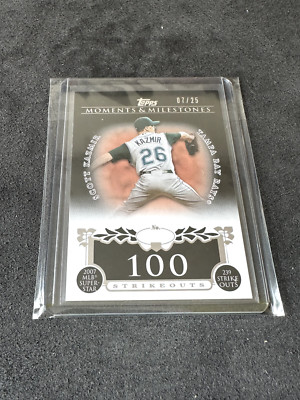 Scott Kazmir 2008 Topps Moments & Milestones Black 100 Strikeouts 07/25 ...