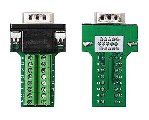 VGA DB15 Solderless Connector 3+9 D-SUB 15 Pin VGA 3 Row Breakout Board ...