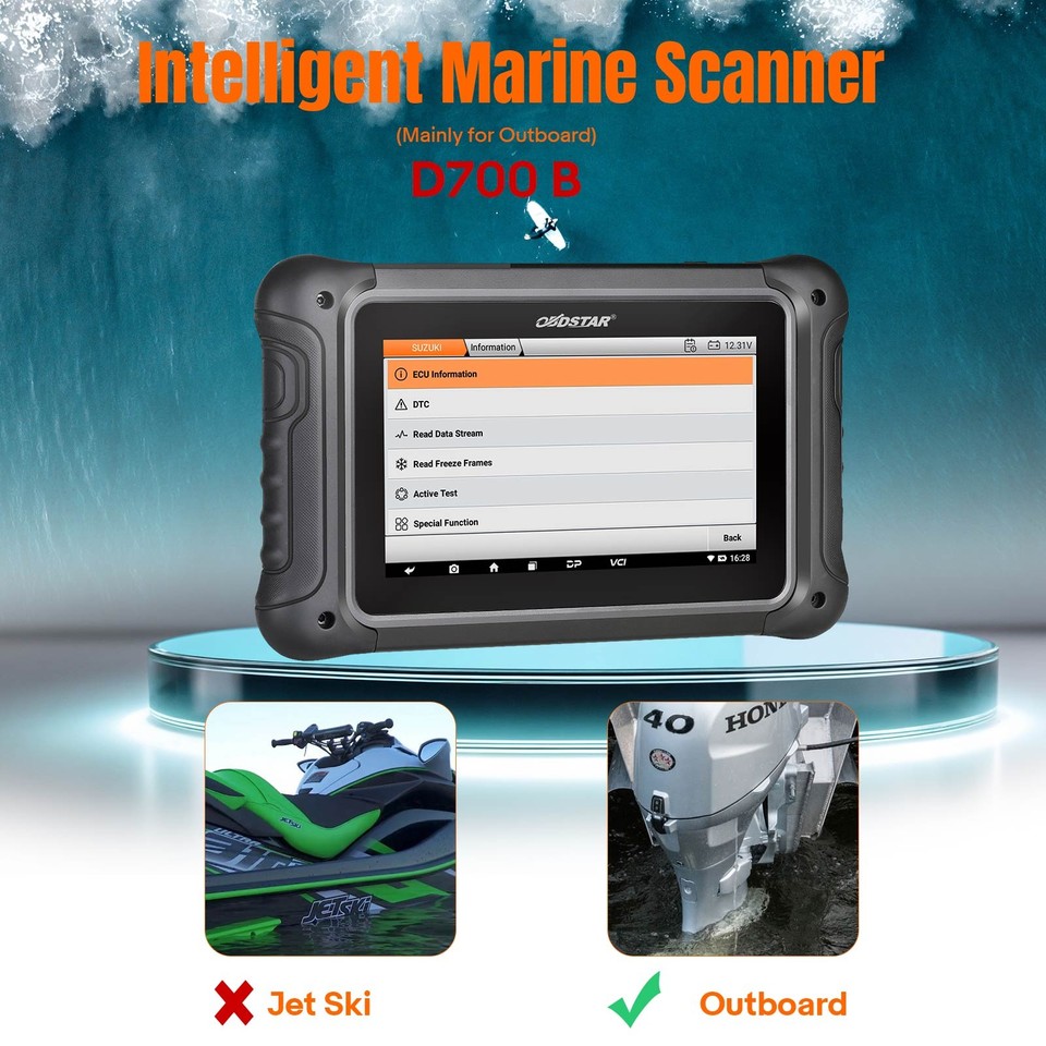 OBDSTAR D700 B Outboard Marine Diagnostic Scanner DLC For HONDA,YAMAHA ...
