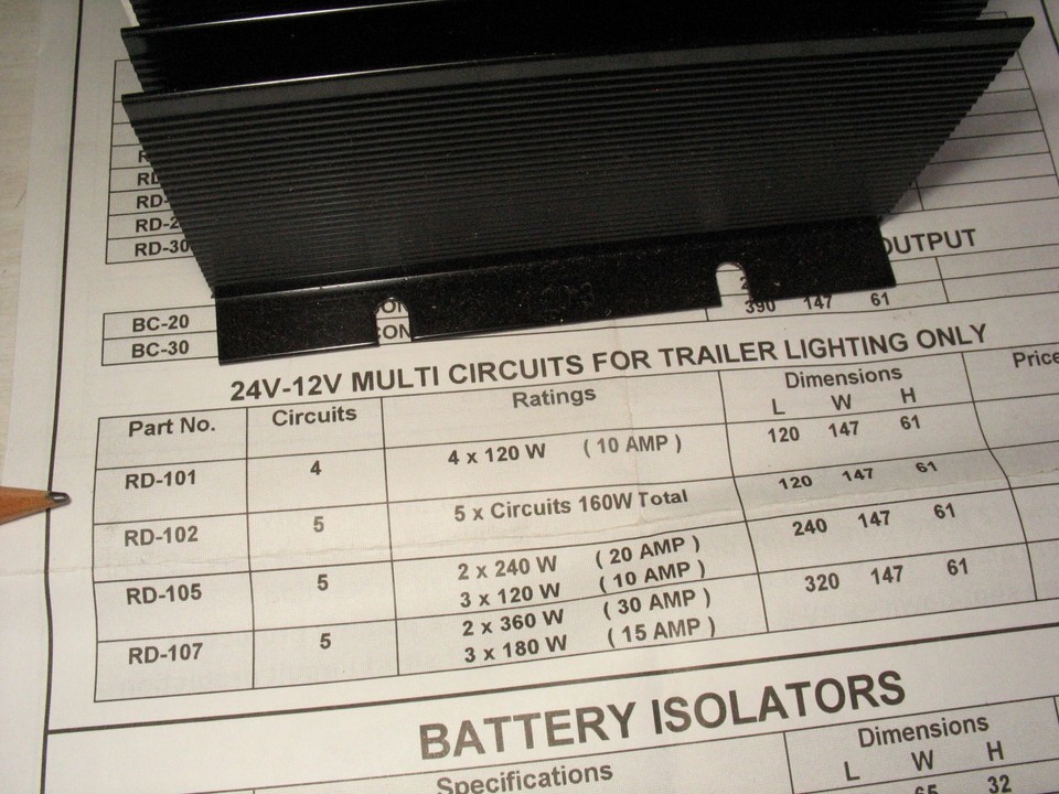 Trailer Lights Converter 24V to 12V Reducer 4x 10A Circuits RD101 ...