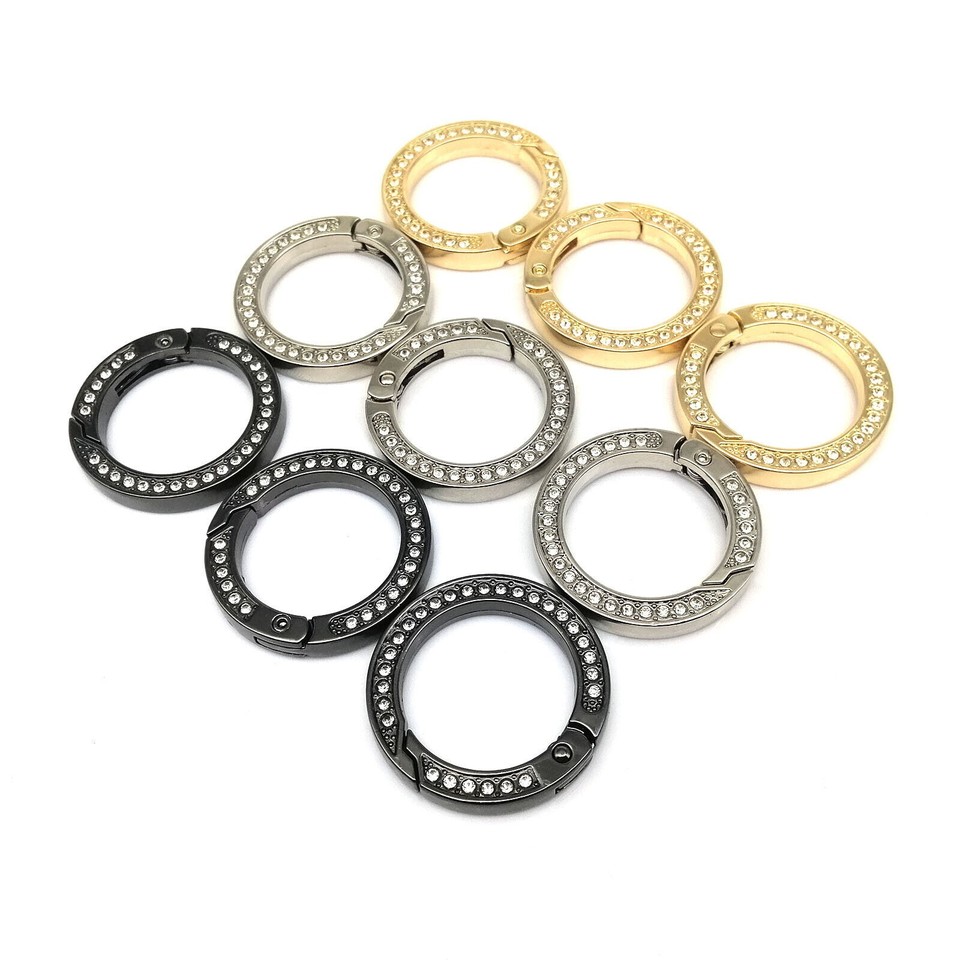 1/5 Crystal Diamond Spring O Ring Bag Strap Buckle Pendant Key Snap ...