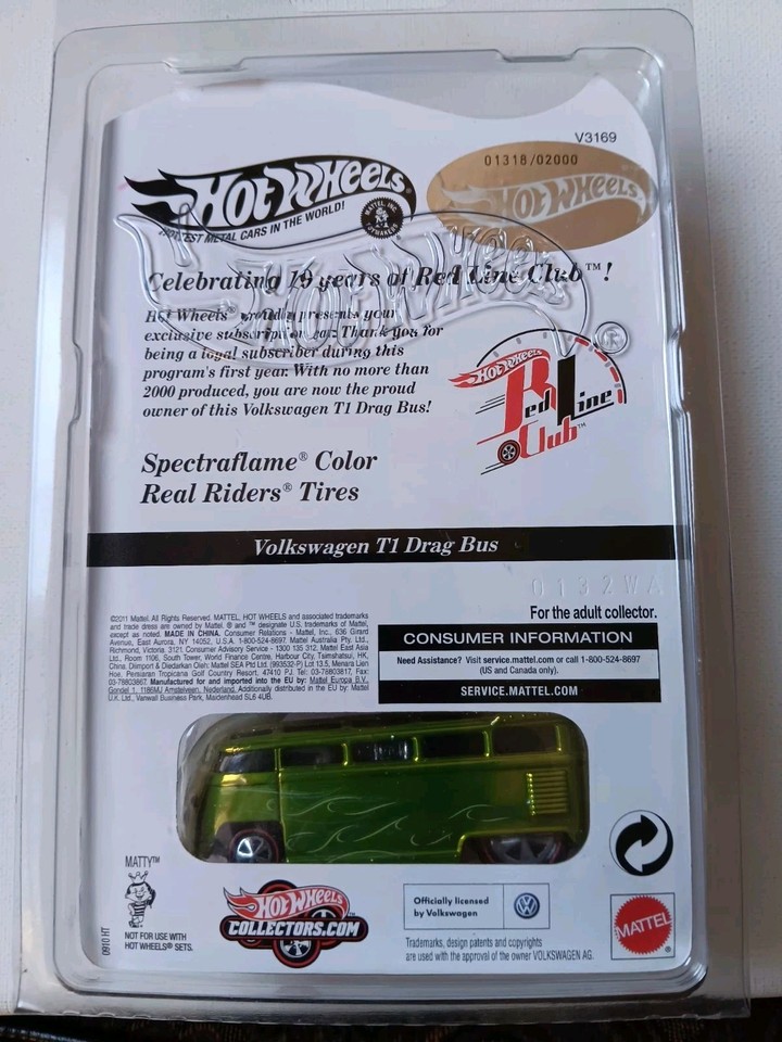 Hot Wheels Rlc Special Edition Green Vw Drag Bus | eBay