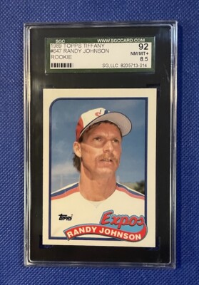 1989 Topps Tiffany #647 Randy Johnson Graded SGC 92 ( 8.5 ) Rare Rookie ...