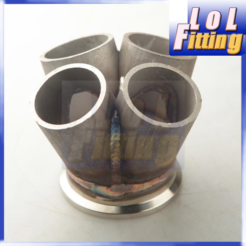 4-1 4 Cylinder Manifold Header Merge Collector Stainless Steel 2.5" V ...