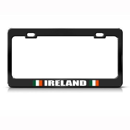 IRELAND IRISH FLAG BLACK COUNTRY Metal License Plate Frame Tag Holder ...