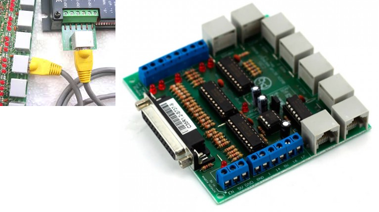 CNC Industrial Breakout board C35 4 Axis RJ45 CNC4PC Mach3 KIT ROUTER ...