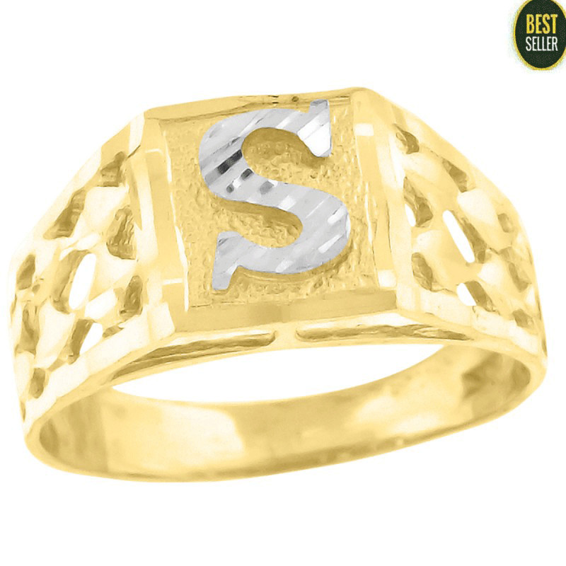 S Letter In Gold Rings