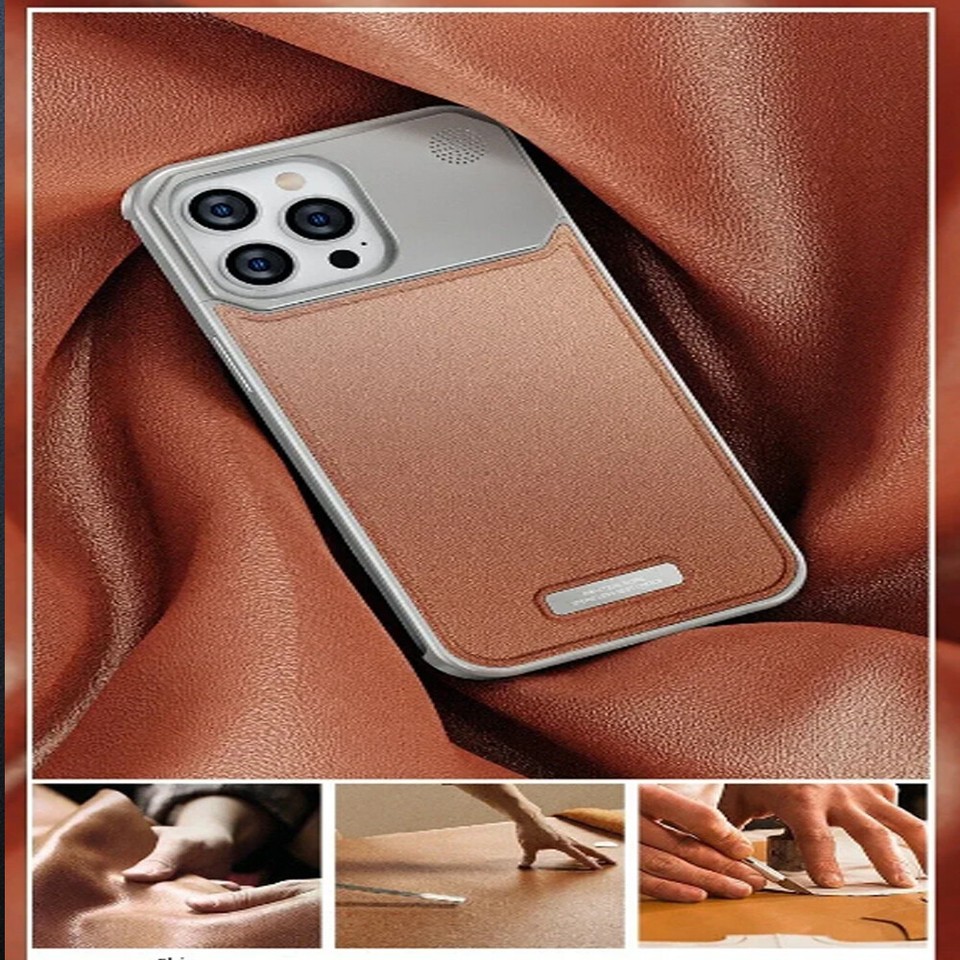 Luxury Metal + leather aromatherapy Case For iphone 15 Pro/15 Pro Max ...