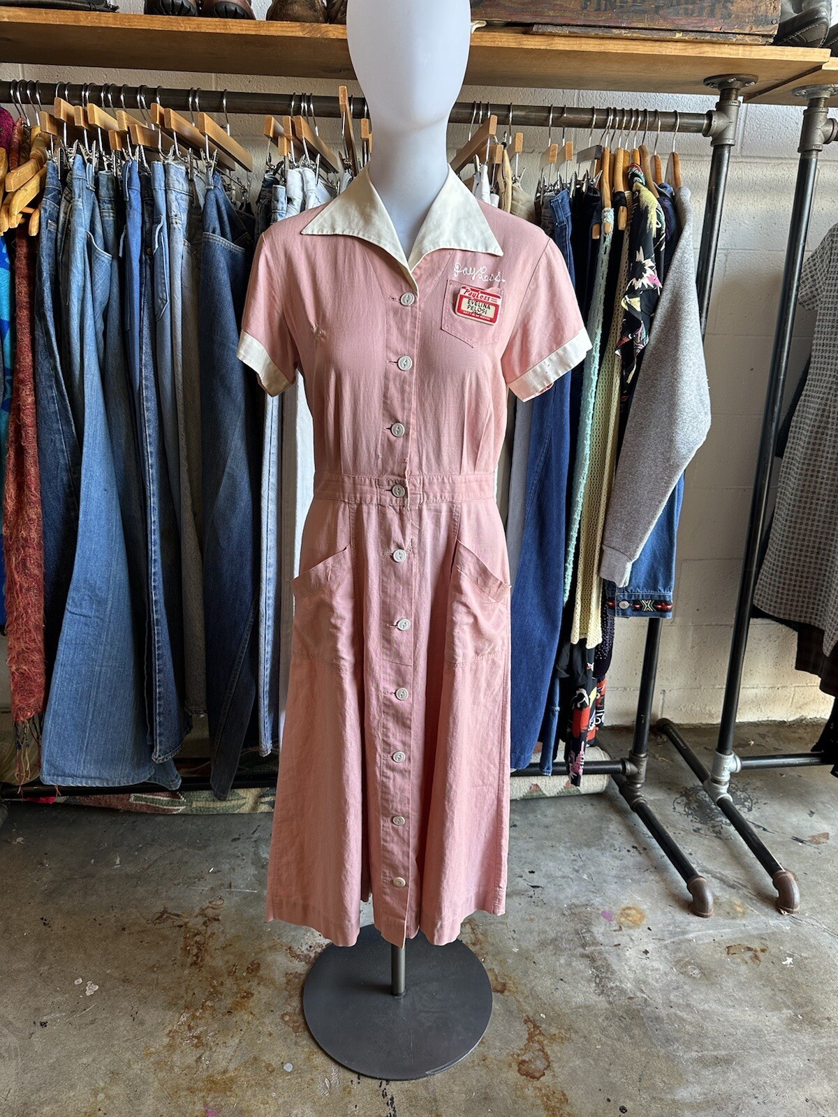 Vintage 1940s 1950s Payless Uniform Dress Women’s Sma… - Gem