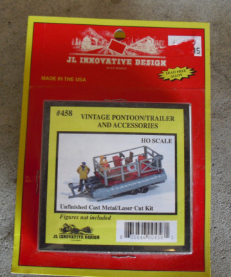 JL Innovative Design HO Scale 1:87 Vintage Pontoon Trailer and Acc Kit ...