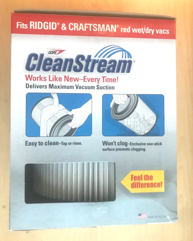 Cleanstream Pro Gore Wet/Dry HEPA Vacuum Cartridge Filter fits Ridgid ...
