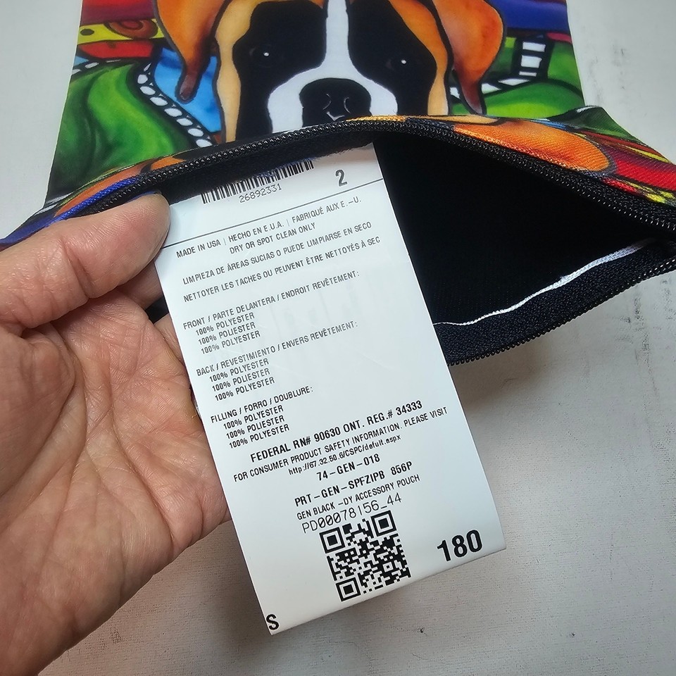 Boxer Puppy Bundle Pouch NWOT Pop Art By Alyson Whitney. YKK zipper ...