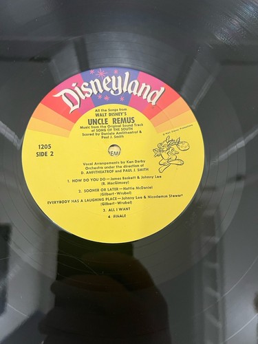 Vintage 1963 Walt Disney Uncle Remus Rare Song of the South Record Near ...