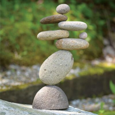 Balancing Stone Cairn Stacked Zen Garden Sculpture Indoor Outdoor Yard ...