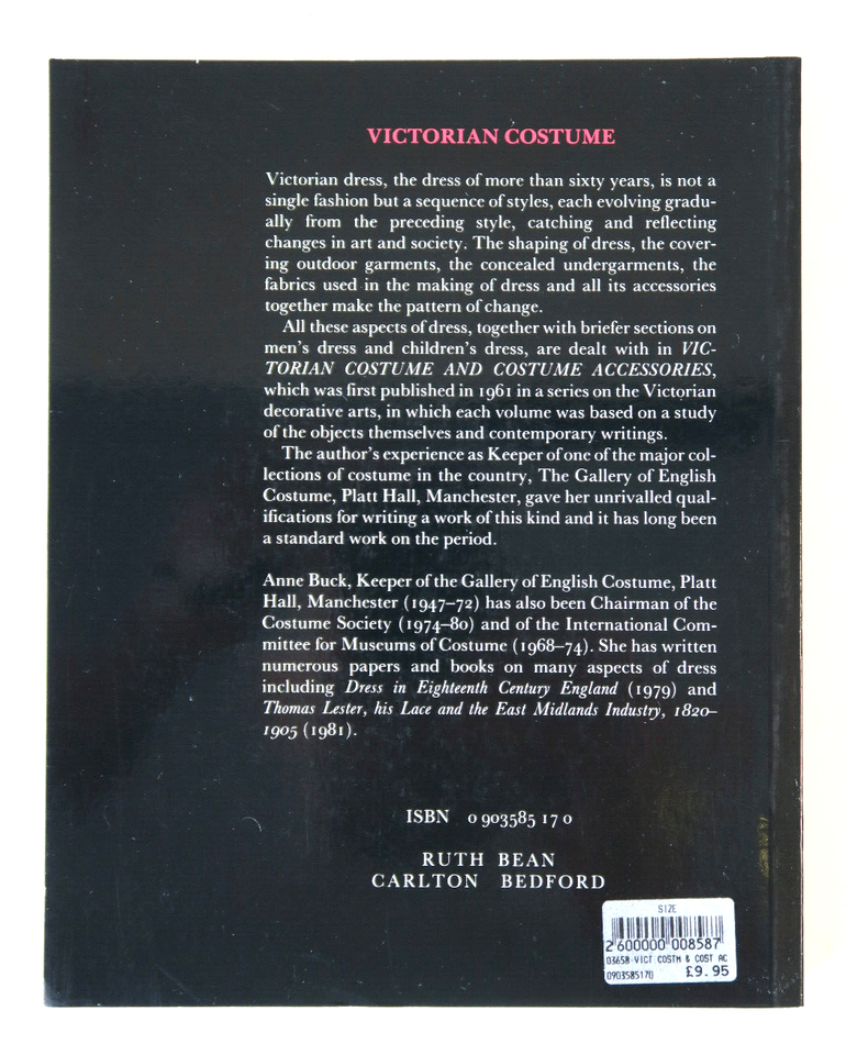 Victorian Costume and Costume Accessories by Anne Buck - Revised 2nd Ed ...